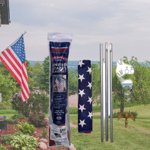 All-American Series 3-piece Complete Pole Kit with 3'x5' American Flag ...